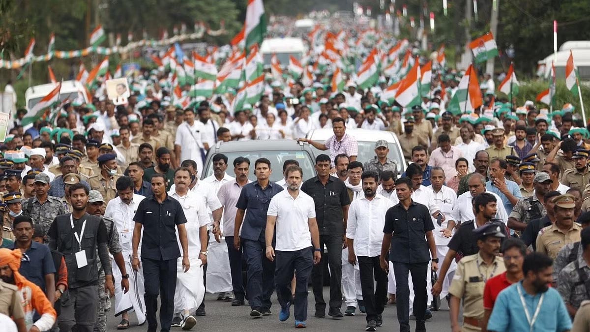 100 days of Bharat Jodo Yatra: Rahul Gandhi, leaders walk on road to ...