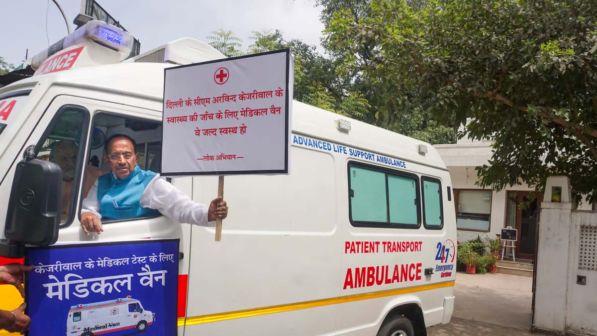 BJP's Goel takes ambulance to Kejriwal's house after Delhi CM sought ...